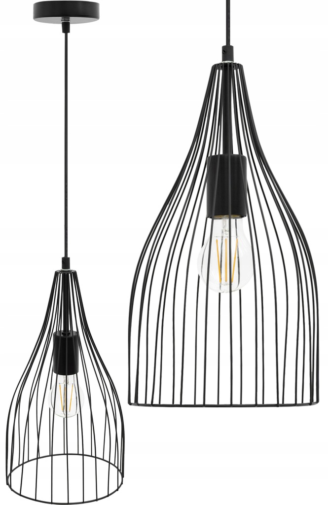 LAMPA SUFITOWA WISZĄCA LOFT E27 RIMINI RETRO BLACK - 12709846918 - oficjalne archiwum Allegro