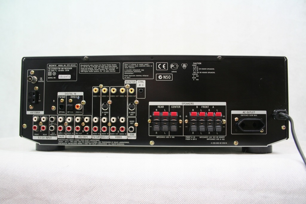 Amplituner SONY STR-DE545|5x100W|RDS|DTS| - 13032594867 - oficjalne ...