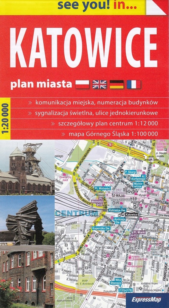Katowice mapa / plan miasta 1:20 000 EXP - 9608799552 - oficjalne archiwum Allegro