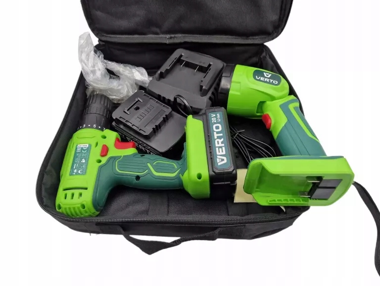 VERTO 50G293 WKRĘTARKA+ LAMPKA +2AKU+ ŁADOWARKA ZESTAW - 14794779509 ...