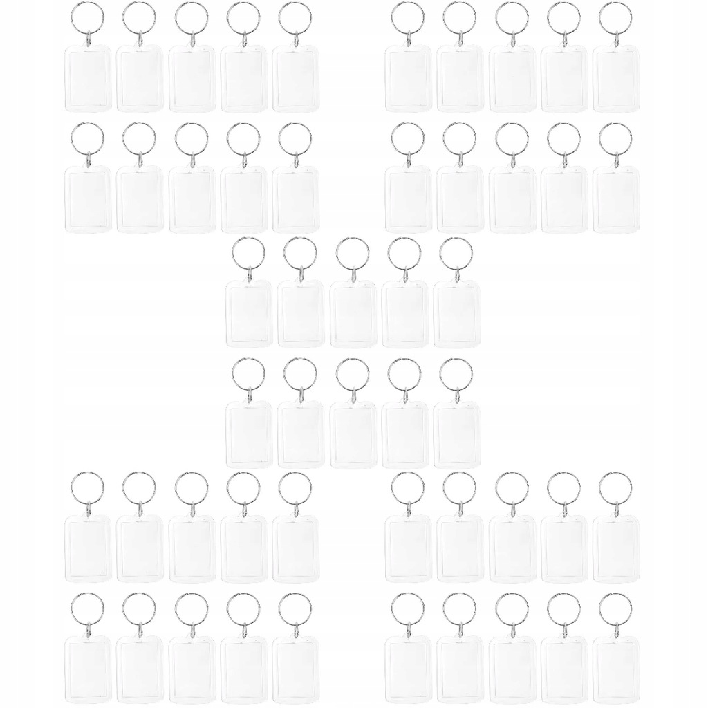 CLEAR ACRYLIC PURSE BULK KEY RINGS HOLDER 50 PCS - 13647415550 ...