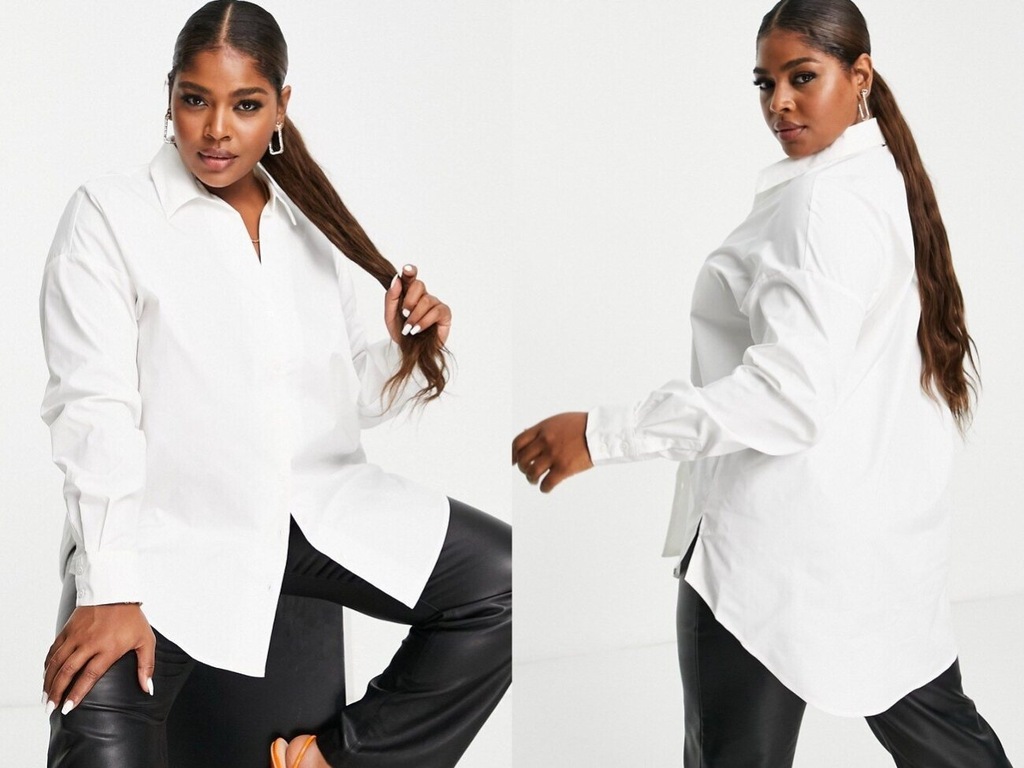 Club L London Curve Biała koszula oversize 52 - 12679820380 - oficjalne archiwum Allegro