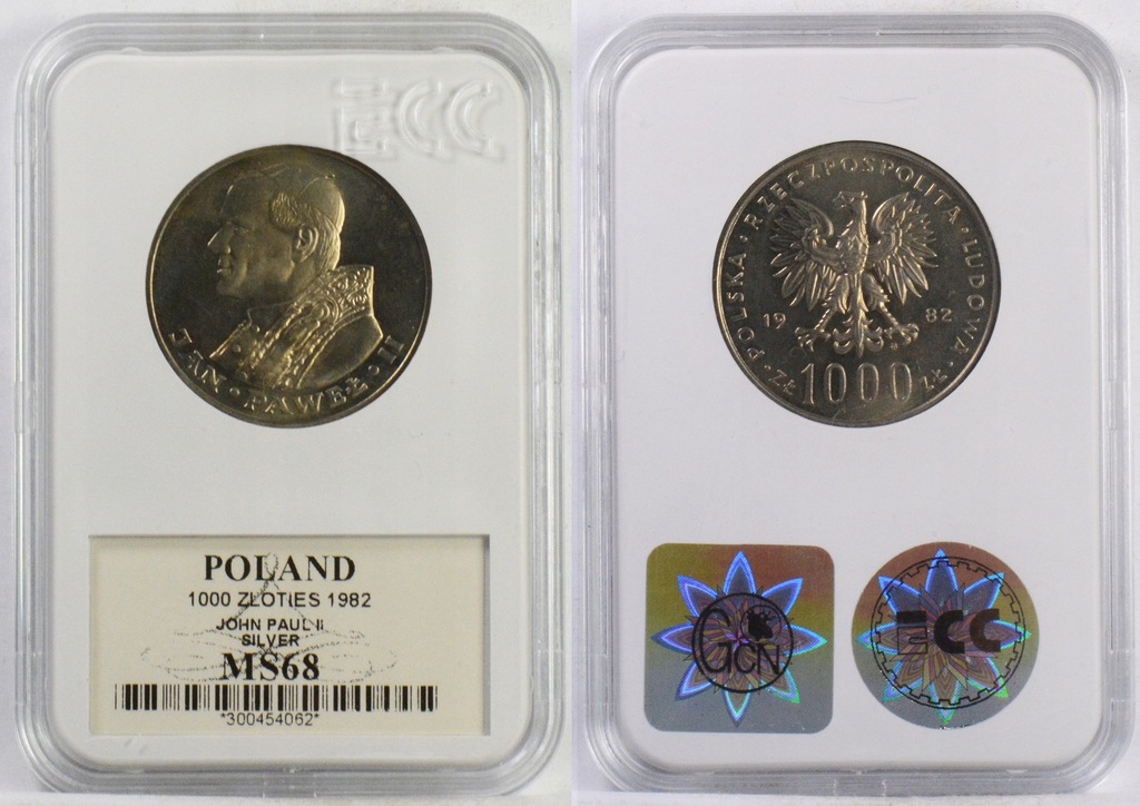 AY. 1000 ZŁOTYCH 1982 JAN PAWEŁ II MS68 16.01 - 15047503061 - oficjalne archiwum Allegro
