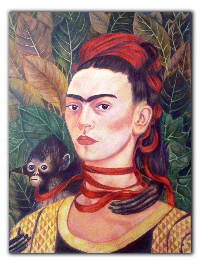 Obraz FRIDA AUTOPORTRET Z MAŁPKĄ - 13696493587 - oficjalne archiwum Allegro