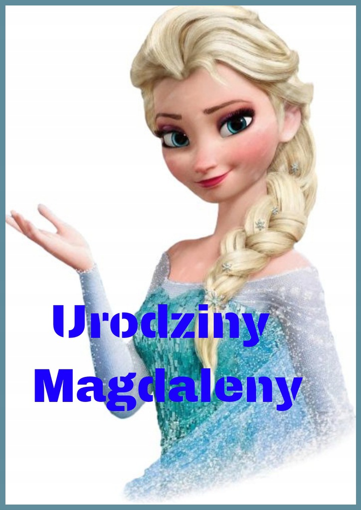 OPŁATEK NA TORT URODZINOWY ELSA A4 GRATIS+NAPIS - 9949067627 ...