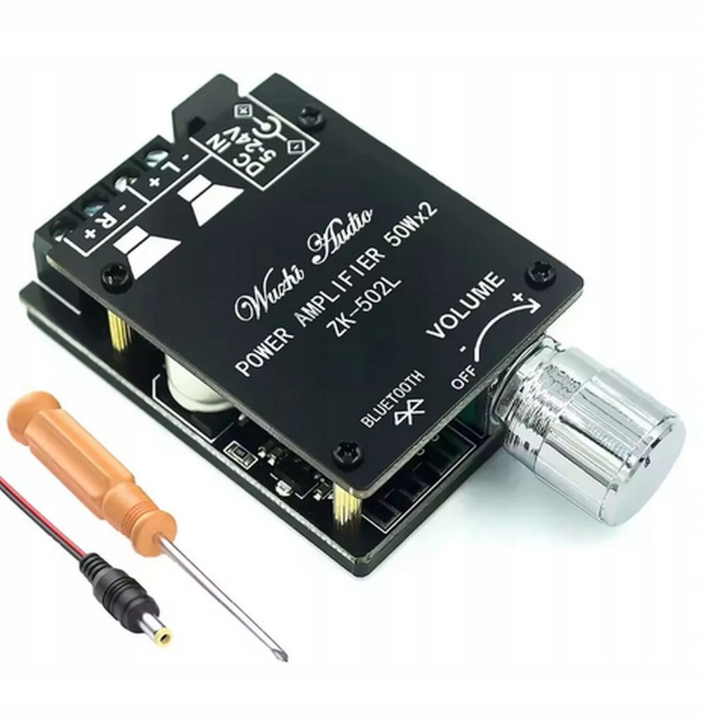 WZMACNIACZ 2x50W STEREO BLUETOOTH 5-24V HT326C ZK-502L - 15544643224 - oficjalne archiwum Allegro