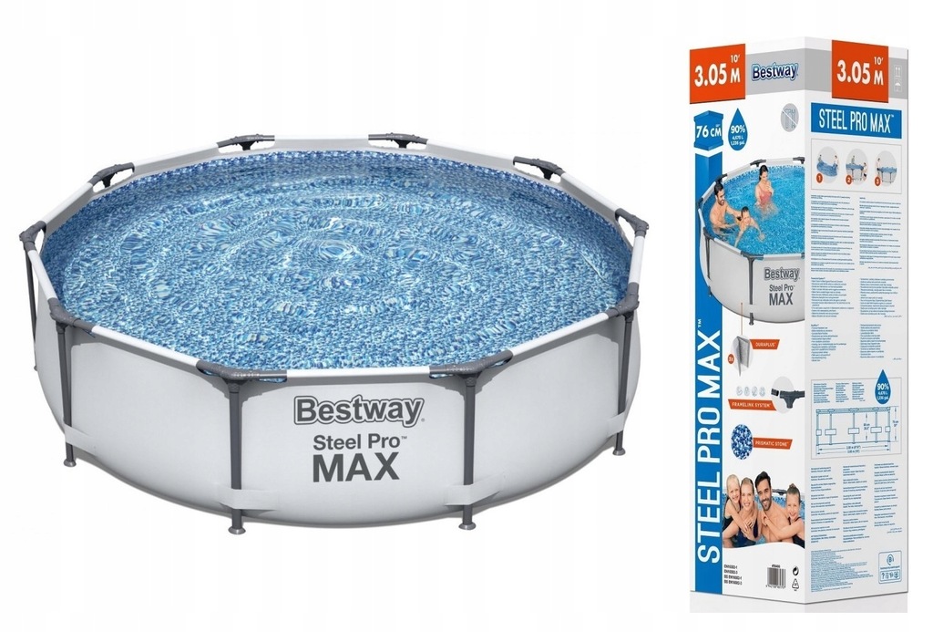 56406 BASEN STELAŻOWY OGRODOWY RODZINNY STEEL PRO MAX 305 x 76cm BESTWAY - 15274197844 ...