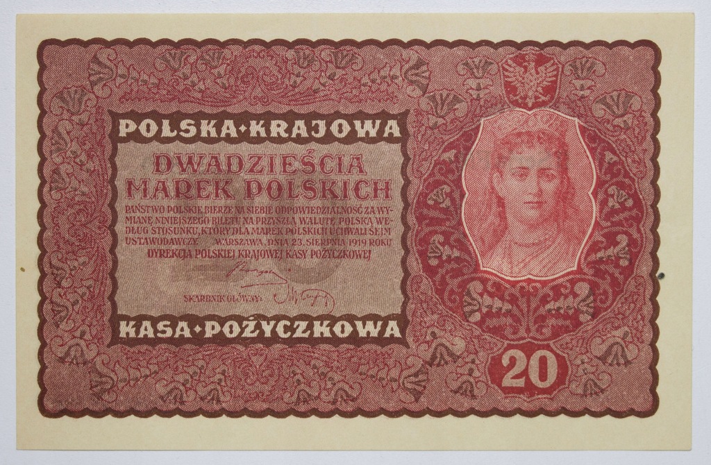 Polska 20 marek 1919, II Serja FM, Stan 1 - 13628589951 - oficjalne ...