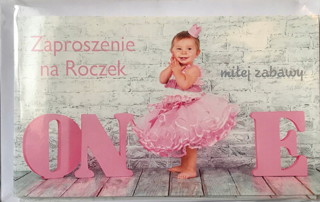 Zaproszenie na Roczek 1 Urodziny Dziewczynka - 11213606687 - oficjalne archiwum Allegro