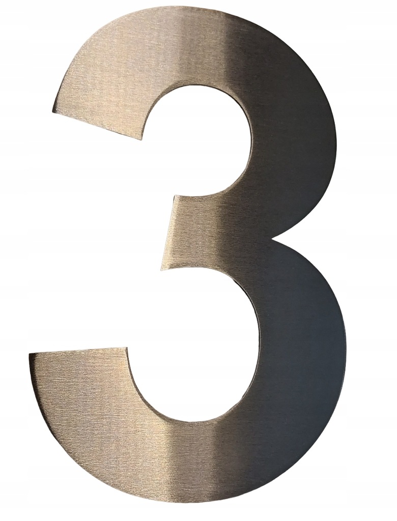 CYFRA 3 DEKORACJA NUMER NA DOM SREBRNA 23cm NIERDZEWNA - 14772110677 ...