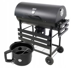 GRILL OGRODOWY Z POKRYWĄ WĘGLOWY SKŁADANE PÓŁKI - 13777533332 ...