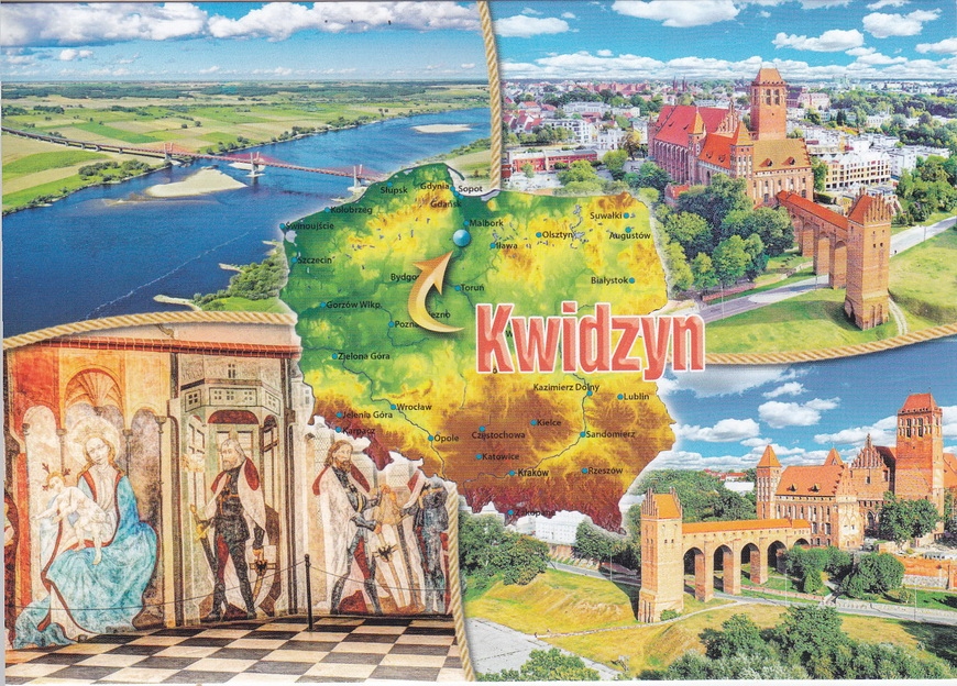 KWIDZYN - WISŁA - MOST - ZAMEK - Z LOTU PTAKA - FRESKI - MAPKA - 14769615207 - oficjalne ...