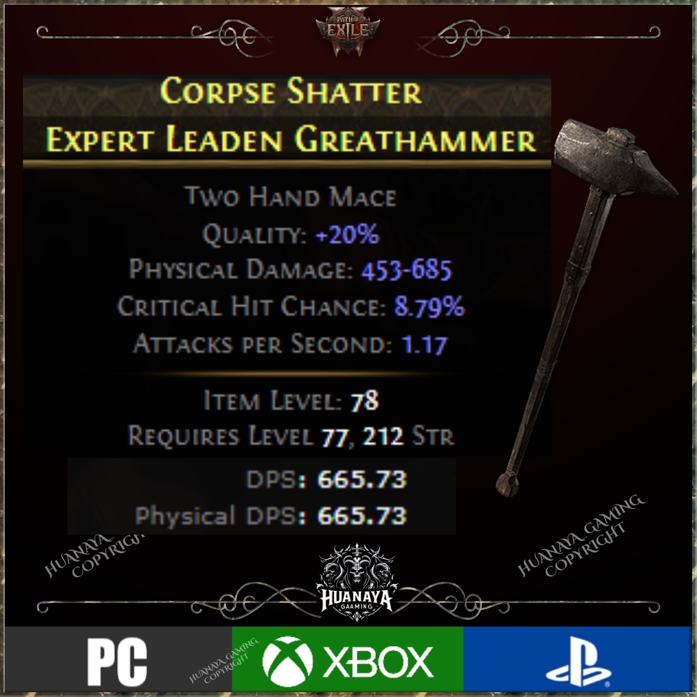 Path Of Exile 2 ENDGAME RARE MACE 700+ PHYSICAL DAMAGE POE2 ...