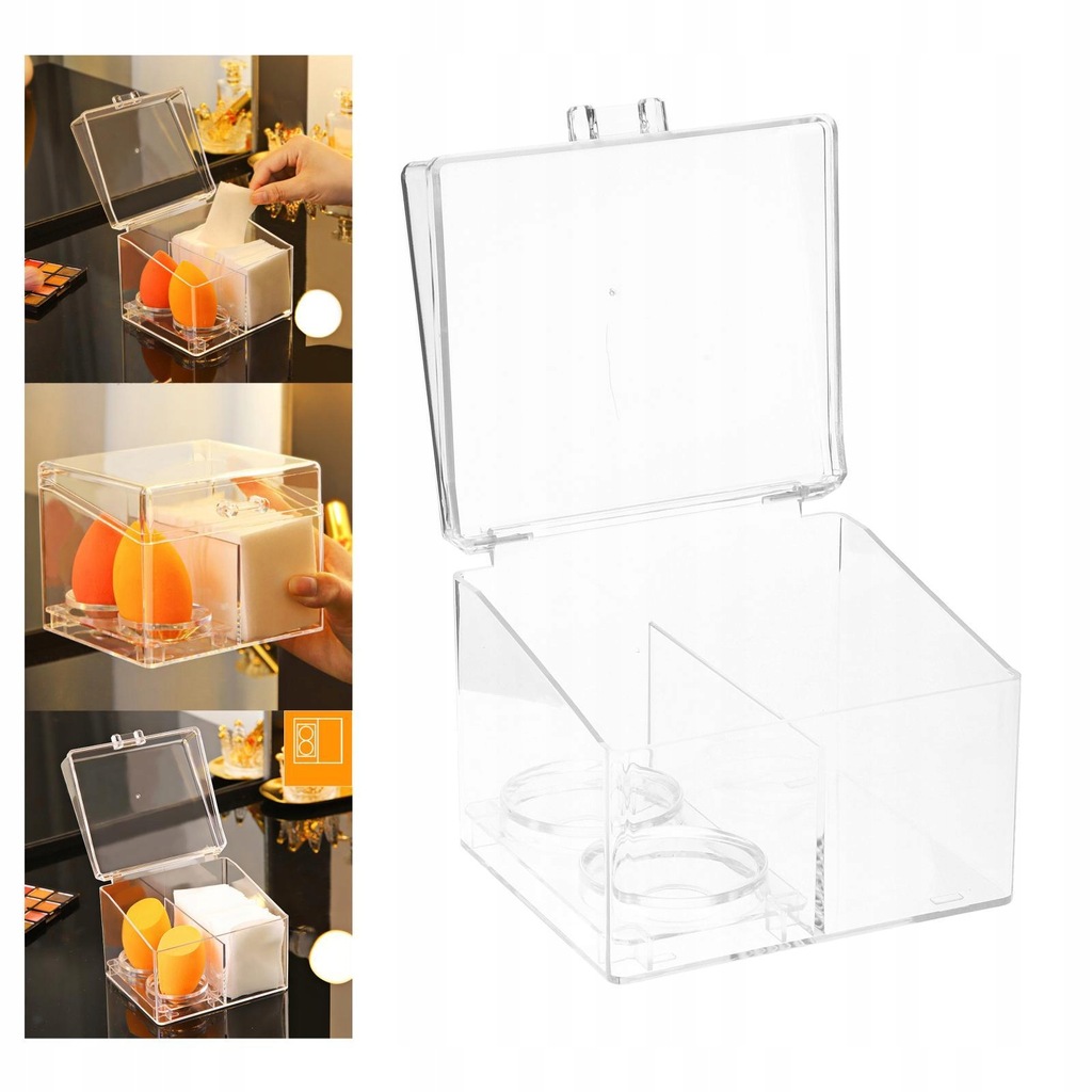 Cotton Pad Storage Box Organizer for Bathroom Cotton 2 Egg Holes 2 ...