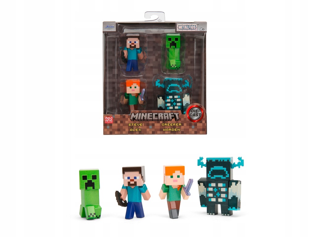 JADA FIGURKI MINECRAFT 6cm ZESTAW 4szt NOWY KOLEKCJONERSKI STEVE ALEX ...