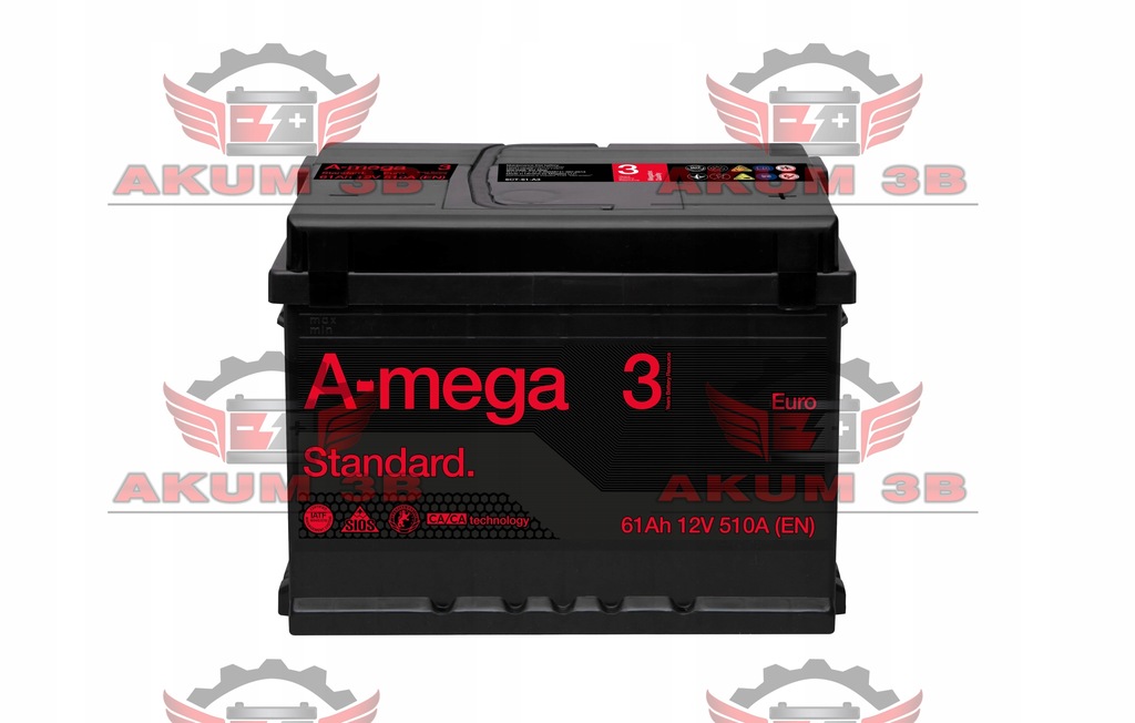 Akumulator AMEGA Standard M3 12V 61Ah 510A - 11434522527 - oficjalne ...