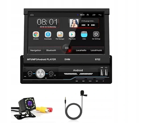 RADIO SAMOCHODOWE 1DIN 7'' BT WYSUWANY EKRAN DOTYK - 15352890620 - oficjalne archiwum Allegro