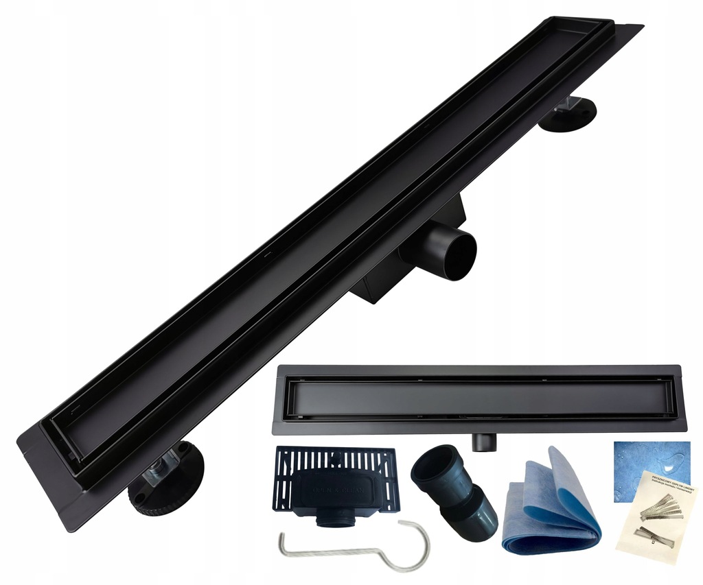 ODPŁYW LINIOWY 80 CM CZARNY 2w1 POD PŁYTKĘ NISKI - 10592351993 ...
