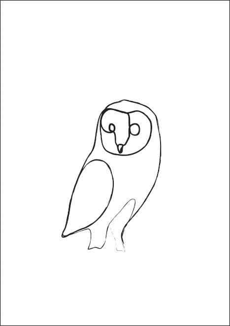 LINE ART rysunki liniowe A4 SOWA owl PICASSO deco - 10487469634 ...