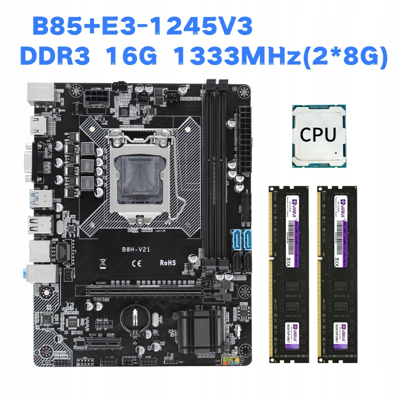 Motherboard B85 CPU E3-1245V3 DDR3 RAM 16G(2*8) - 14255138957 ...