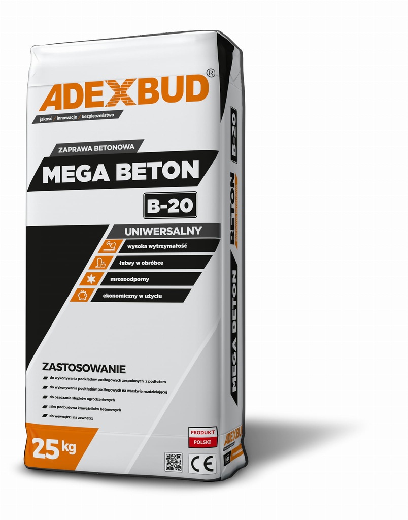 Zaprawa Betonowa MEGA BETON B-20 25kg - 9443836775 - oficjalne archiwum Allegro