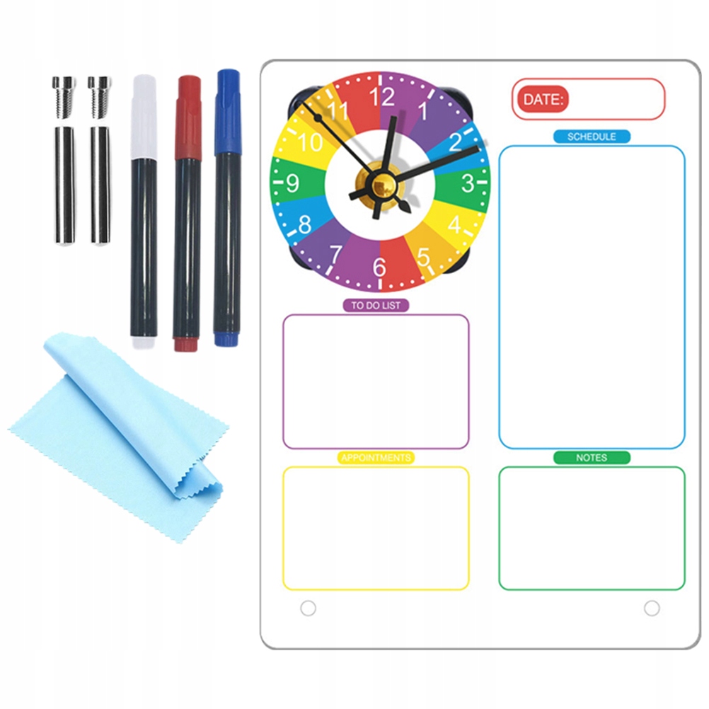 To-do List Wall Clock Whiteboard Office Note Board - 14565575676 ...