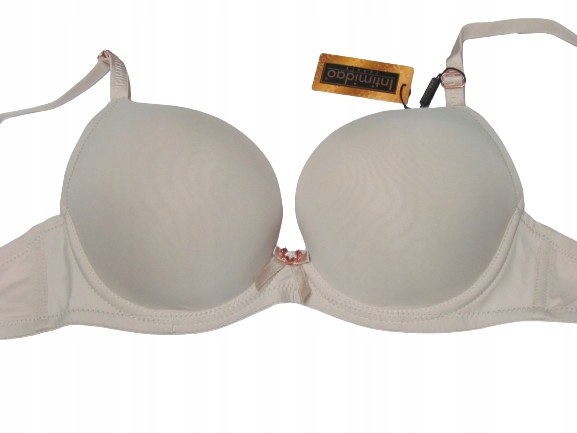 BIUSTONOSZ STANIK 85B beż gładki lekki PUSH UP - 15878561722 - oficjalne archiwum Allegro