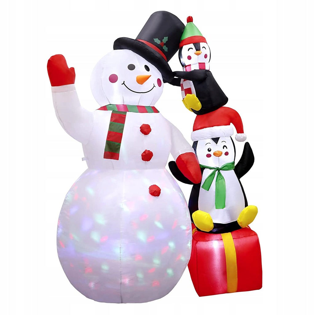 DUŻY BAŁWAN DMUCHANY SAMOPOMPUJĄCY ŚWIECĄCY 180cm - 12951171139 ...