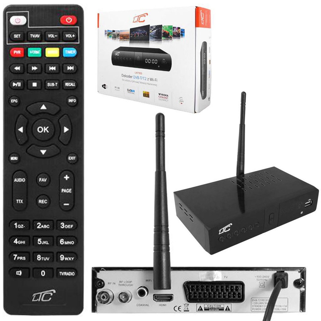 TUNER DEKODER TV DVB-T DVB-T2 HD HDMI WiFi USB PVR - 8661029667 ...