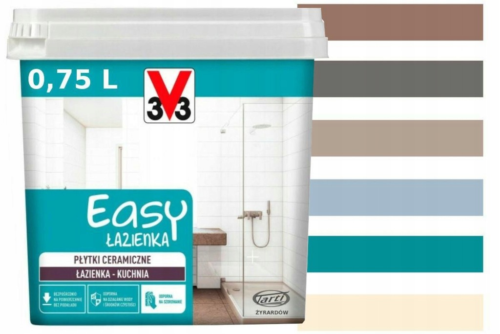 V33 Farba renowacja Łazienka i Płytki 0,75L KOLORY - 11445906065 ...