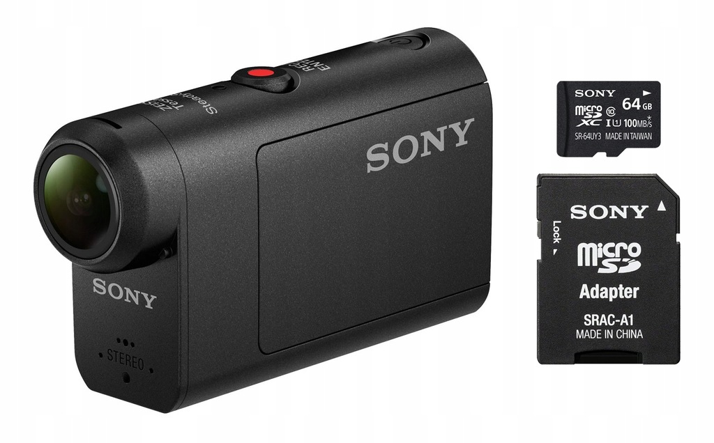 KAMERA SONY HDR-AS50 ACTION CAM + KARTA 64GB SONY - 7527480167 ...