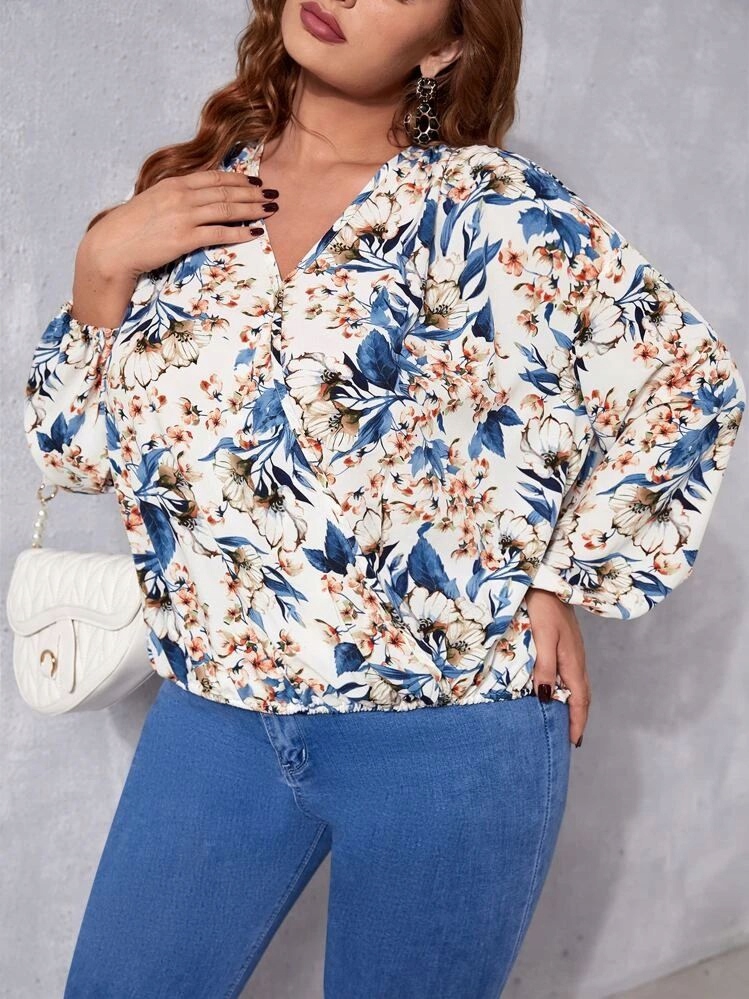 SHEIN ŚMIETANKOWA LUŹNA BLUZKA NADRUK (0XL) - 13130676007 - oficjalne ...