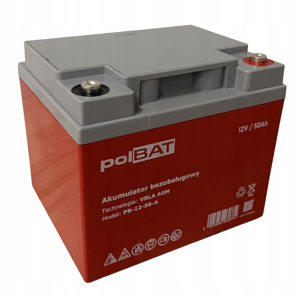 AKUMULATOR AGM 12V 50Ah BEZOBSŁUGOWY VRLA MOCNY ! - 12833074805 - oficjalne archiwum Allegro