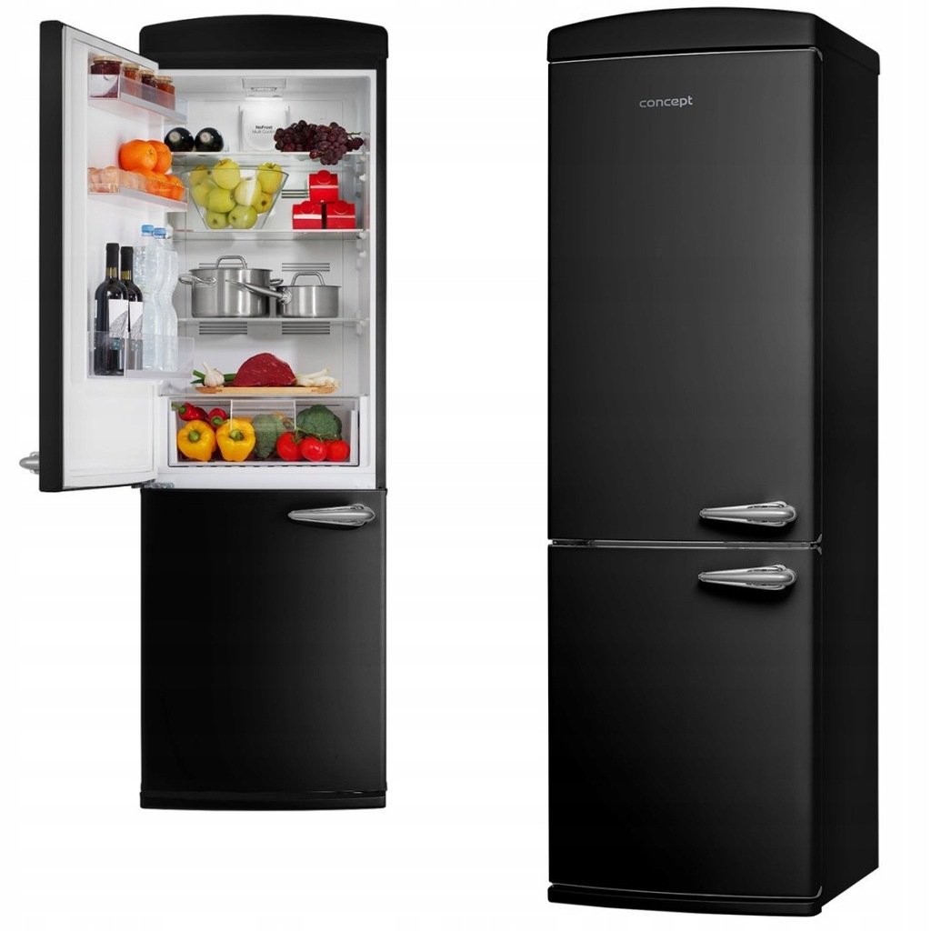 CZARNA Lodówka RETRO No Frost 190cm Lewostronna - 13401826237 ...