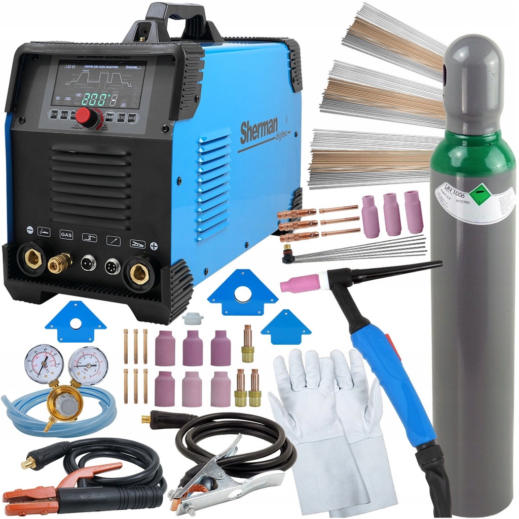 Spawarka TIG Sherman 200A MMA Aluminium zestaw - 13044305968 - oficjalne archiwum Allegro