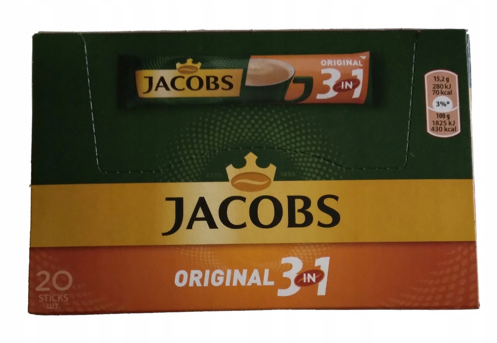 Rozpuszczalny napój kawowy JACOBS ORIGINAL 3in1 - 11854860366 - oficjalne archiwum Allegro