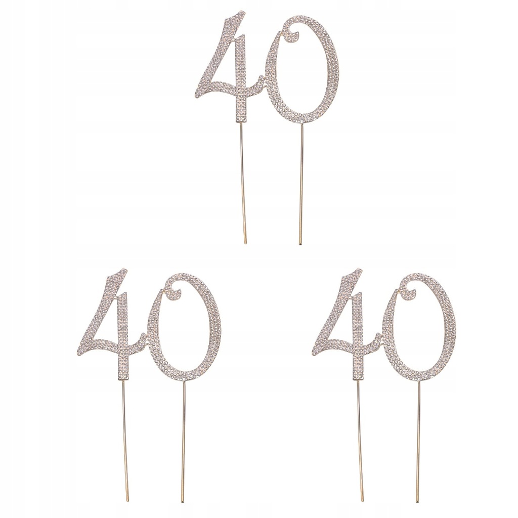 3 Sztuk Tort Urodzinowy Topper na 40. urodziny - 13627313430 ...
