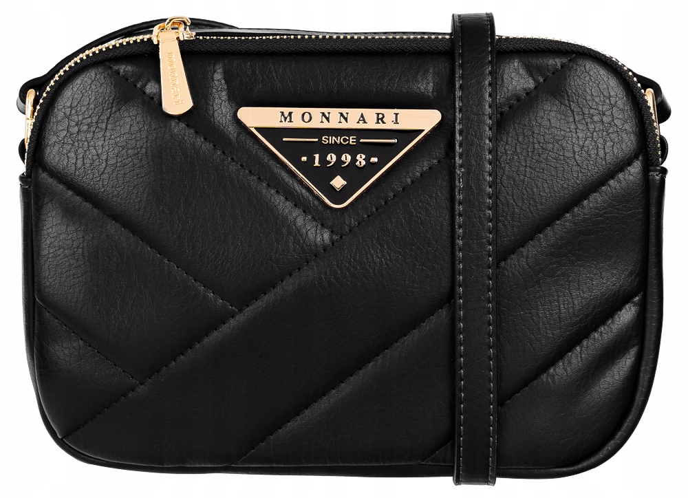 Torebka Czarna LISTONOSZKA MONNARI Pikowana LOGO - 12620611886 - oficjalne archiwum Allegro
