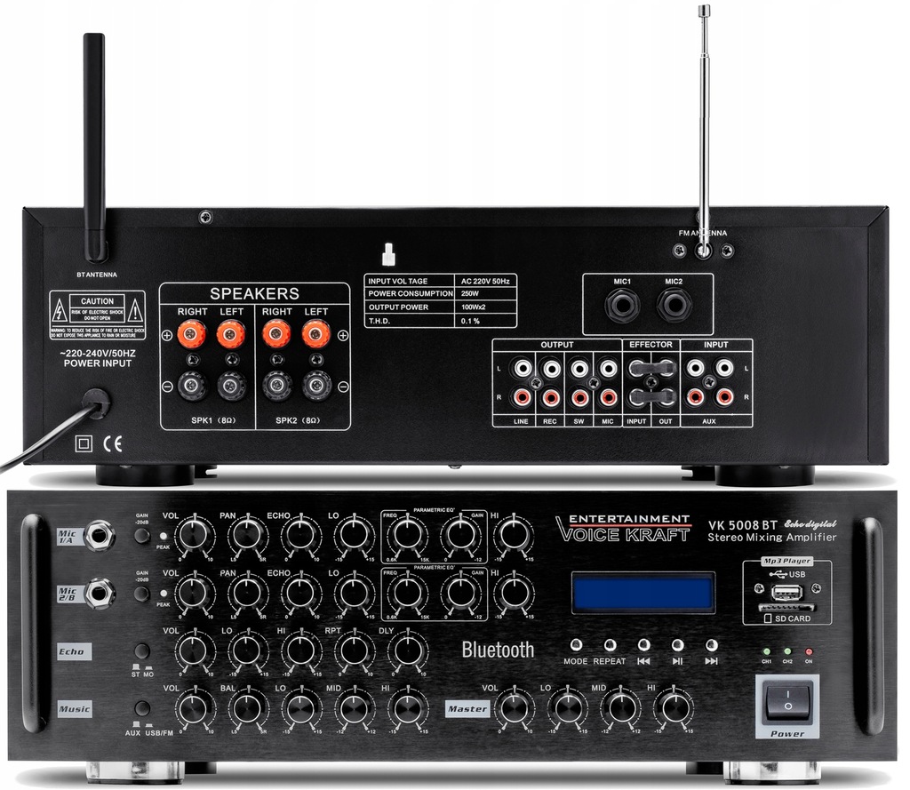 AMPLITUNER WZMACNIACZ STEREO BLUETOOTH RADIO MP3 - 11056295882 - oficjalne archiwum Allegro