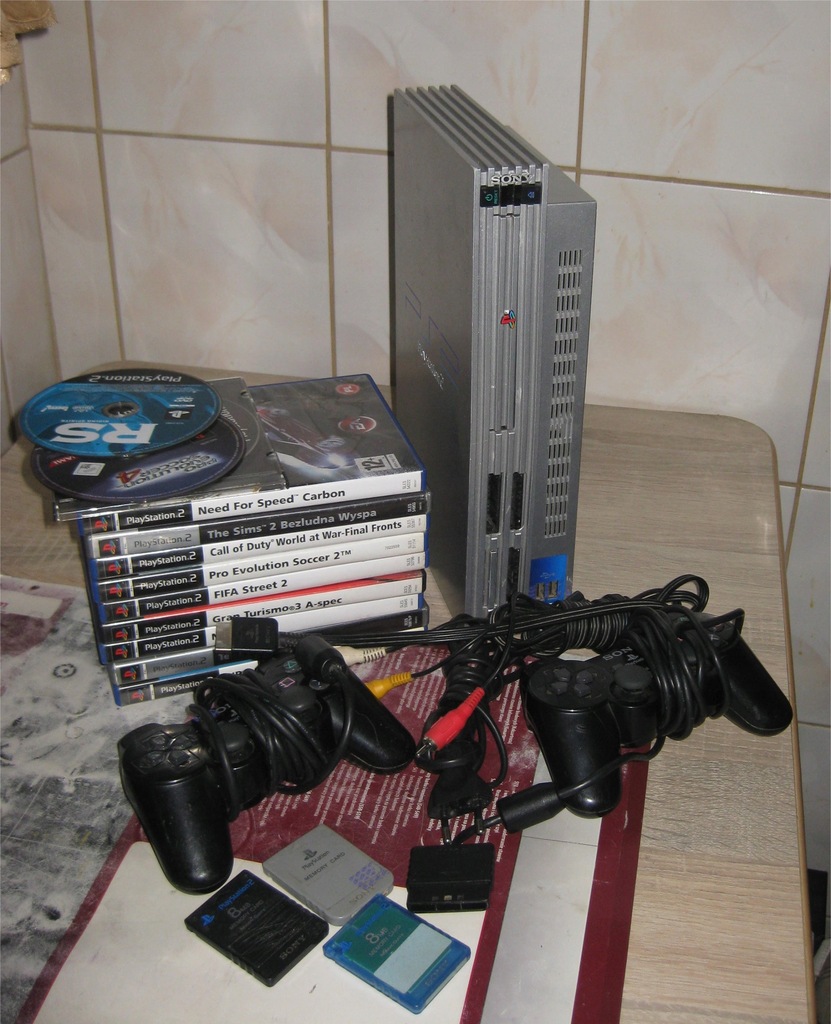 Konsola PS2 SCPH-50004 Z DODATKAMI PADY GRY KARTY - 14076083385 ...