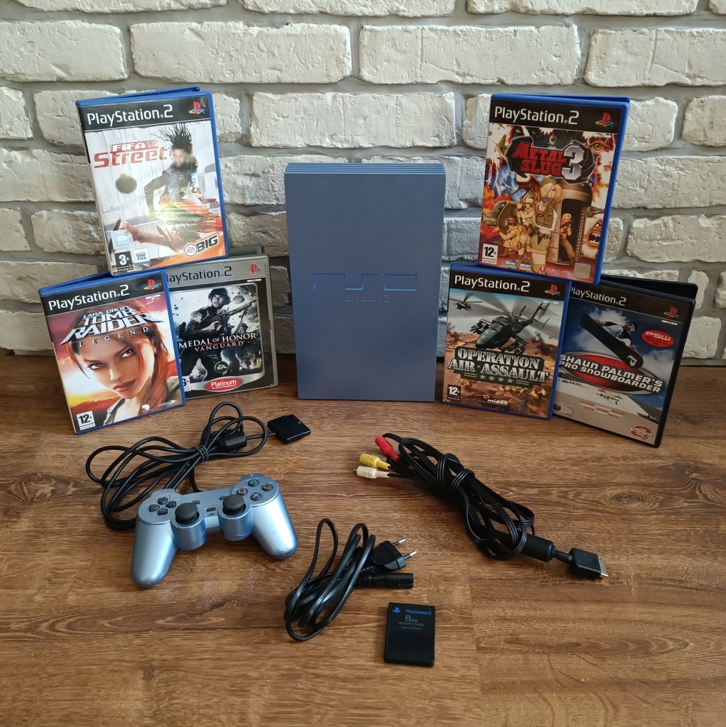 Konsola PS2 AQUA BLUE zestaw z grami PlayStation 2 - 12213017925 ...