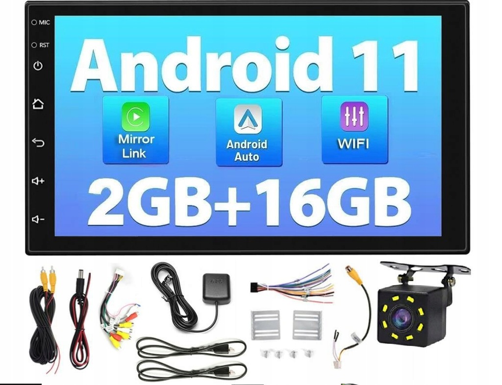 RADIO SAMOCHODOWE 2 DIN ANDROID 11 GPS KAMERA 2/16 - 12550308108 - oficjalne archiwum Allegro