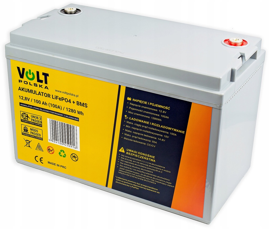 AKUMULATOR LiFePO4 12V 100Ah BMS VOLT DO ŁODZI - 12741339388 - oficjalne archiwum Allegro
