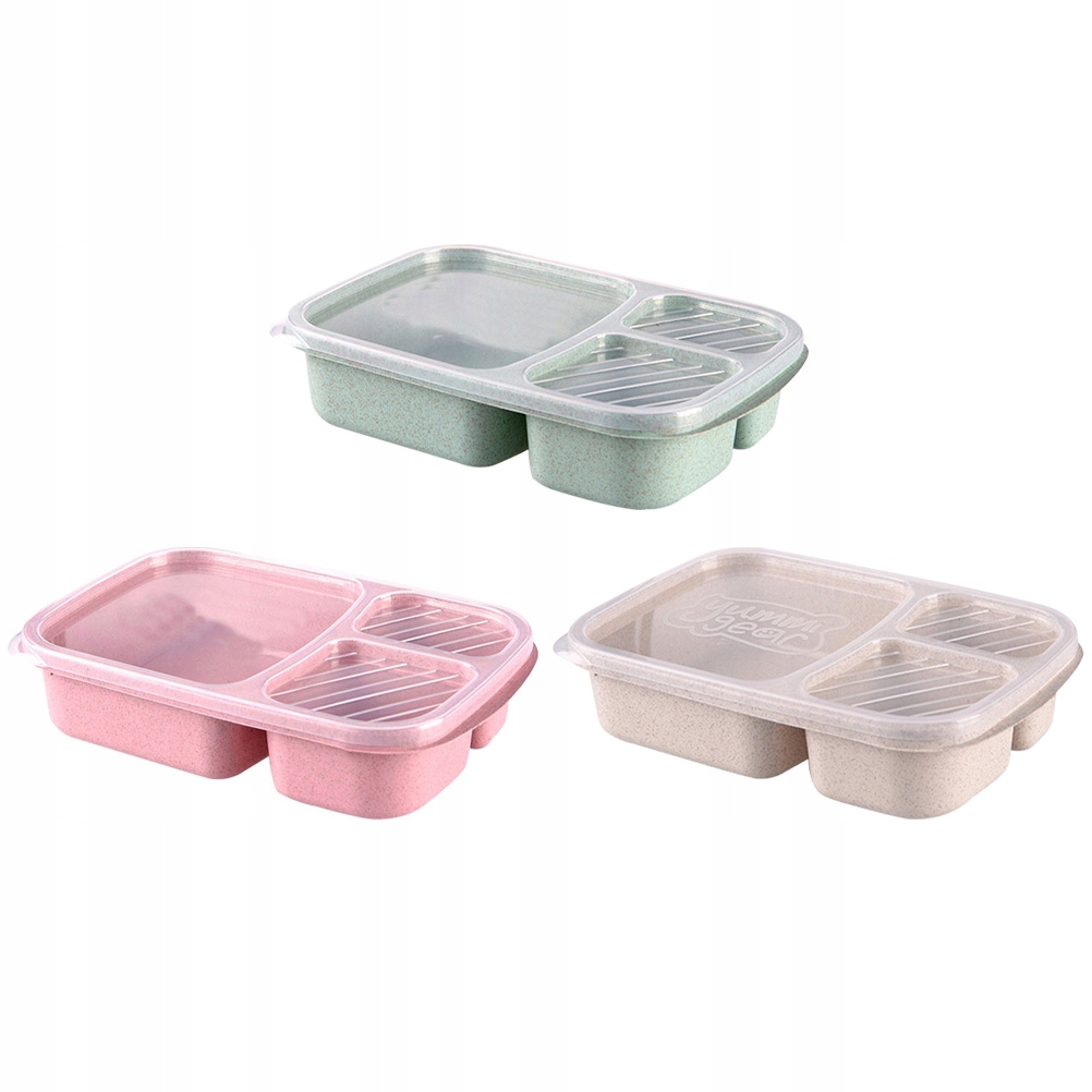 3pcs Bento Snack Box 3 Compartment Food Container - 13173641209 ...