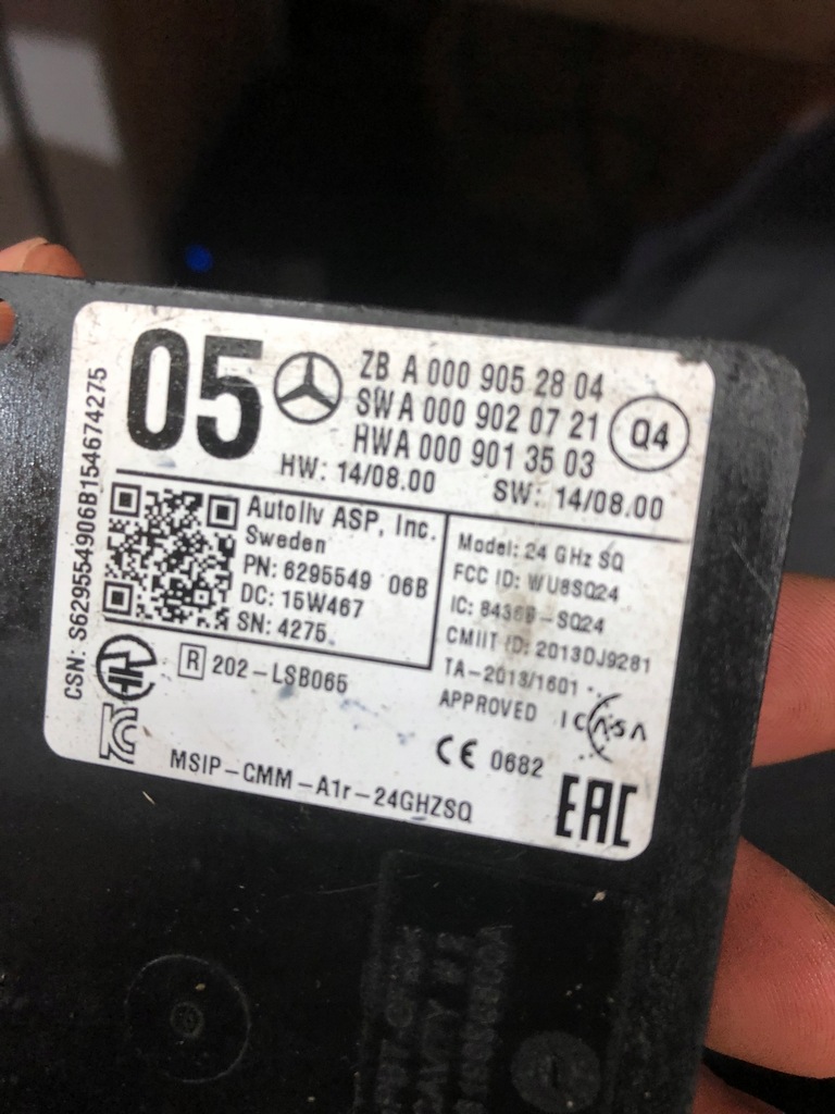 MERCEDES E212 B246 CLA 117 RADAR SENSOR 0009052804 - 12324548958 ...