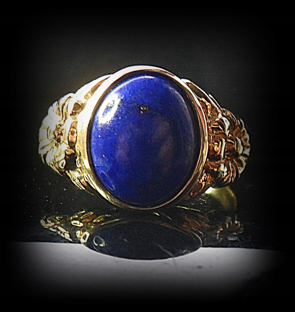 ANTYK LOOK NET LAPIS LAZULI ZŁOTO,UNIKAT PIERSCIEN - 13353776455 - oficjalne archiwum Allegro