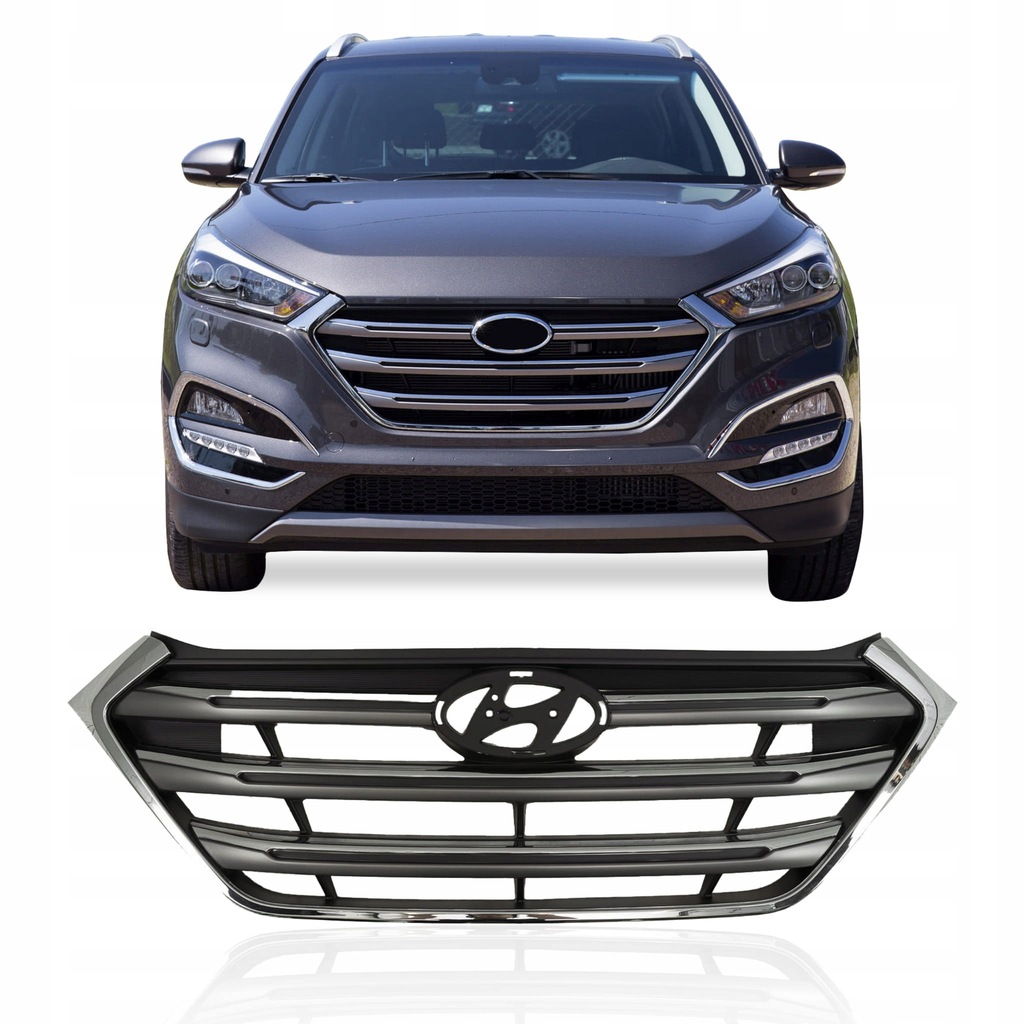 HYUNDAI TUCSON III TL 2015-18 ATRAPA CHŁODNICY GRILL CHROMOWANY ...