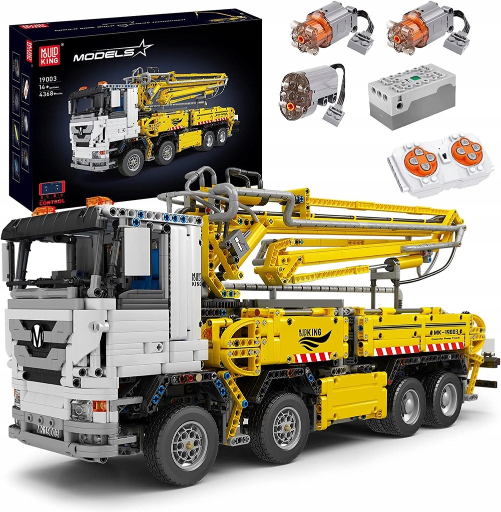 Mould king Technic Pneumatic Concrete Pump Truck Model Building blocks ...