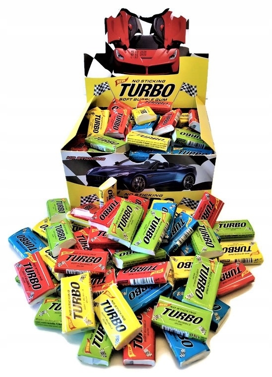Gumy do żucia TURBO z obrazkami 100 szt Guma Auta - 8668419656 ...