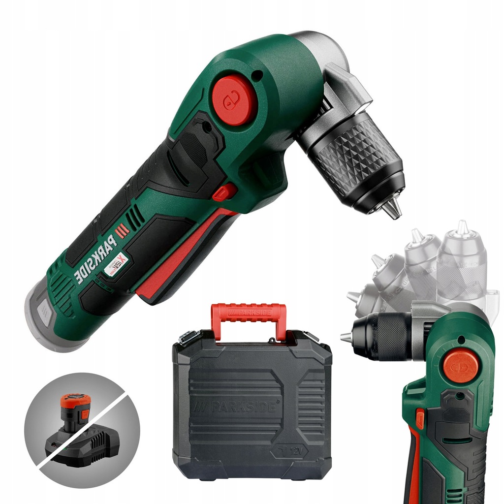 PARKSIDE Akumulatorowa wkrętarka kątowa 12V ZESTAW - 14150835667 ...